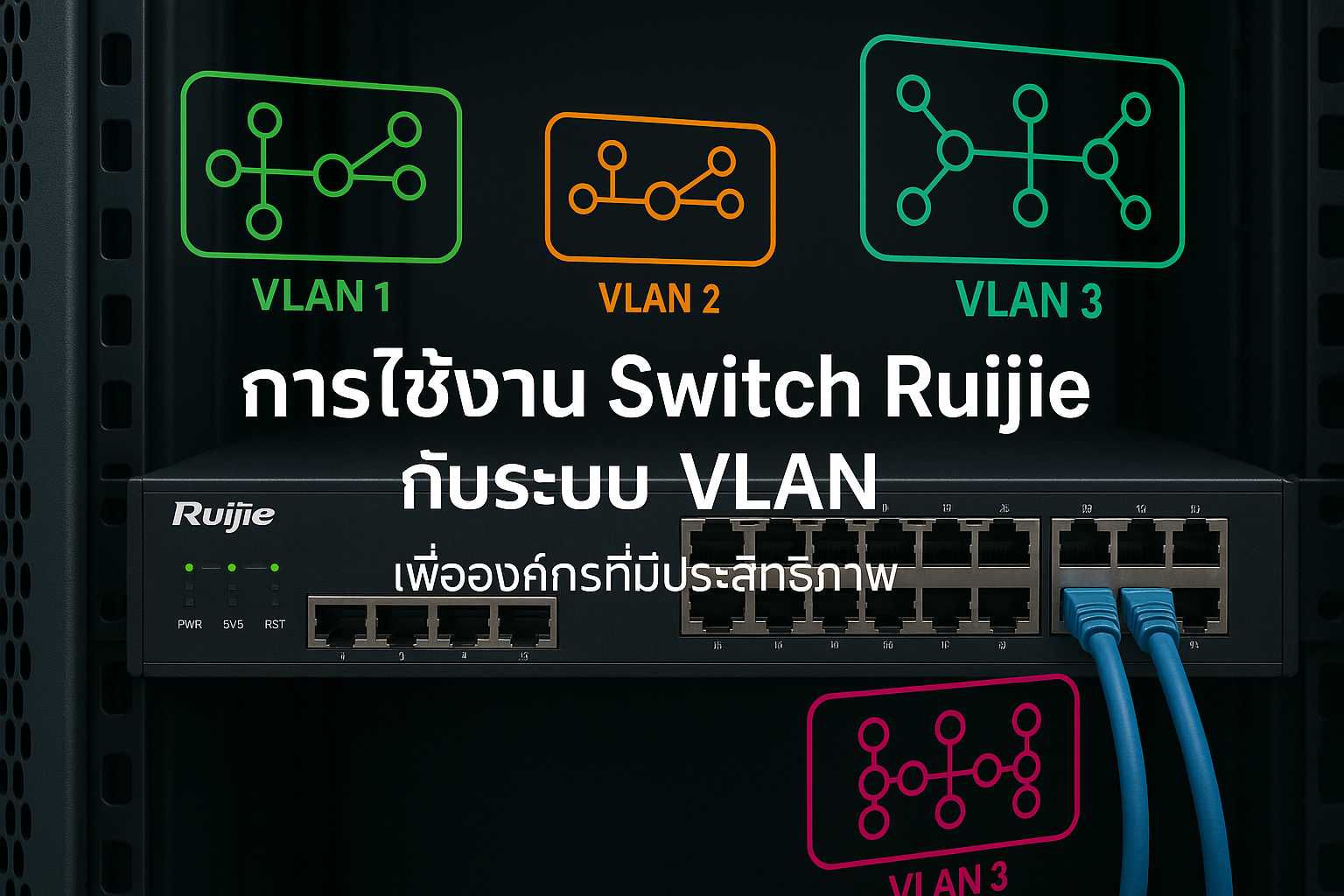 การประยุกต์ใช้ Ruijie ในการใช้งาน Switch ของ Ruijie กับระบบ VLAN