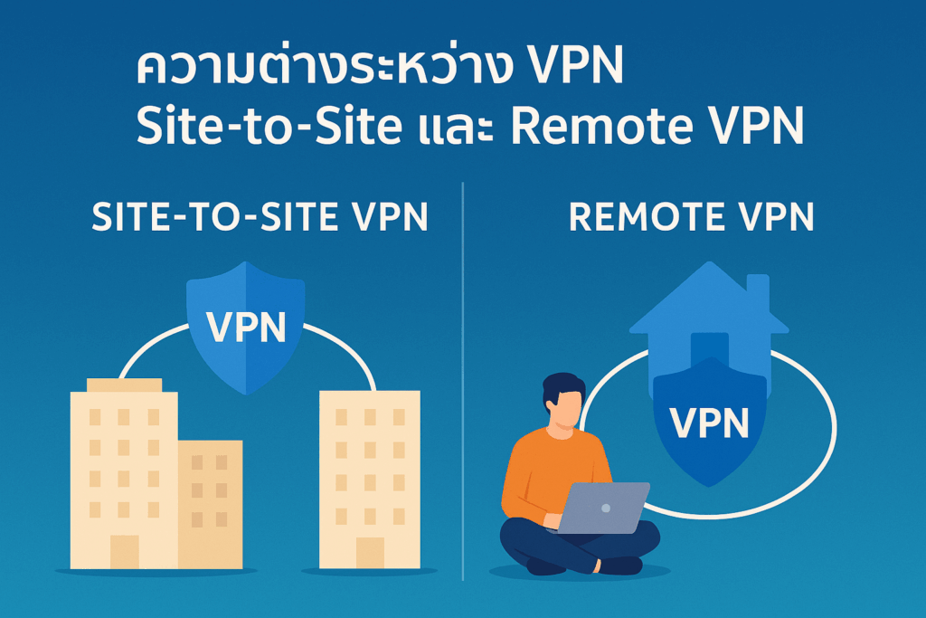 ความต่างระหว่าง Site-to-Site VPN และ Remote VPN เข้าใจง่าย