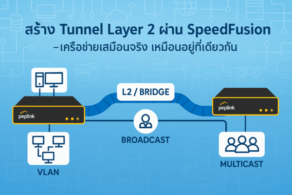 สร้าง Tunnel Layer 2 ผ่าน SpeedFusion ขยายเครือข่ายองค์กร